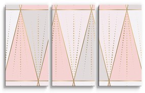 Sablio Obraz - 3-dílný Růžovošedé jehlany - 120x80 cm