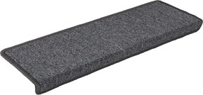 Schodové rohože 15 ks 65 x 21 x 4 cm tmavě šedé s obdélníkovým okrajem 326197