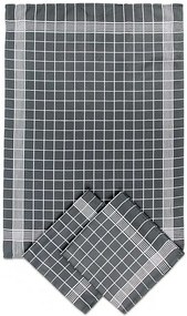 Svitap Utěrka Pozitiv Egyptská bavlna tmavě šedá/bílá 50x70 cm 3 ks