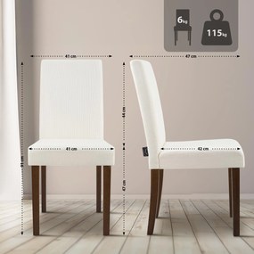 Sada 2 jídelních židlí Ina manšestr antik dunkel – krémová