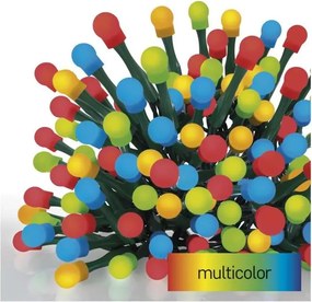EMOS LED venkovní řetěz - kuličky 8m, multicolor, časovač D5AM02