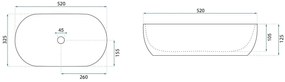 Rea Amelia, umyvadlo na desku 520x325x125 mm, bílá lesklá, REA-U4331
