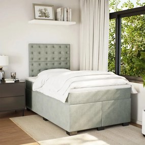 Box spring postel s matrací světle šedá 120 x 200 cm samet 3293194