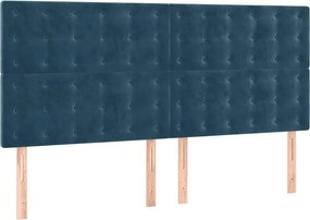 Box spring postel s matrací tmavě modrá 200x200 cm samet 3138107