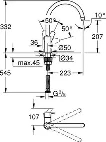 Grohe Start Edge - Dřezová baterie chrom