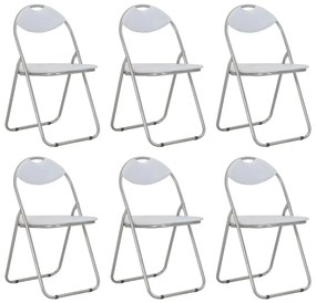 Skládací jídelní židle 6 ks bílé umělá kůže - Default Title