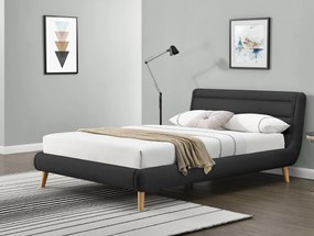Manželská postel 160 cm Edith (černý jasan) (s roštem). 796747