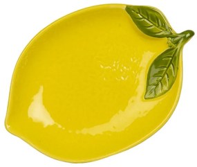 Žlutá keramická miska ve tvaru citronu M – 15 cm