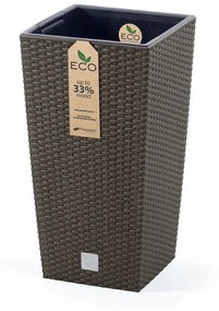 PROSPERPLAST Květináč - RATO SQUARE Eco Wood Rozměr: 24x24 cm, Barva: kávová