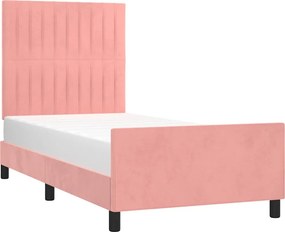 Rám postele s čelem růžový 90x200 cm samet 3125860