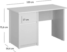 Psací stůl 1d1s/120 bílý Erden