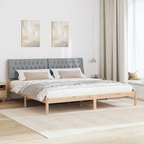 Rám postele s čalouněným čelem s čelo Hnědá 200 x 200 cm 3394378