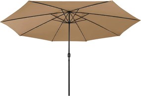 Zahradní slunečník s LED osvětlením 400 cm taupe 312533