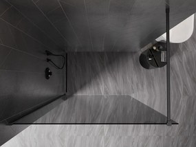 Mexen, Mexen Kioto-X sprchová stěna 150 x 200 cm, grafit 10 mm, pistolově šedá kartáčovaná - 800-150-101-66-40-X