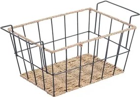 MSV WAPI černá / Úložný košík / ocel, bambusové vlákno / 43 x 26 x 20