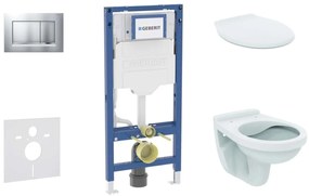 Geberit Duofix - Set předstěnové instalace, klozetu Alpha a sedátka, tlačítko Sigma20, chrom mat/chrom SANI11CD2130