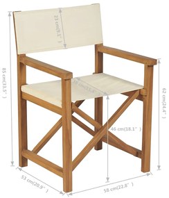 Skládací režisérské židle 2 ks masivní teakové dřevo - Default Title