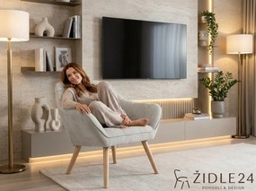 Relaxační křeslo RAVELLE - světle šedá látka