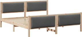 Rám postele s čelo Tmavě šedá 200 x 200 cm textil 3394244