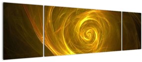 Obraz abstraktní žluté spirály (170x50 cm)
