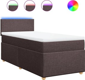 Box spring postel s matrací tmavě hnědá 80x200 cm textil 3288803
