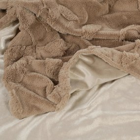 Goldea luxusní deka z mikrovlákna - hnědé lístky 150 x 200 cm