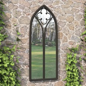 Zahradní zrcadlo černé 100 x 45 cm železo pro použití venku 318350