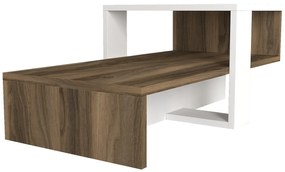 Designový konferenční stolek Jaivan 80 cm bílý / ořech