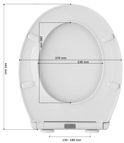 Erga Porto, toaletní WC sedátko 445x370mm z polypropylenu s pomalým zavíráním, bílá, ERG-GAM-PORTO