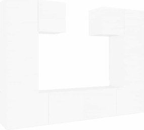 6dílný set TV skříněk bílý kompozitní dřevo 3114454