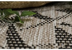 koberec SIZAL FLOORLUX 20504 LISTY stříbro / černý DŽUNGLE velikost 140x200 cm | krásné koberce cz