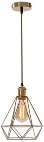 Toolight - Závěsná lampa kovová 392197, zlatá, OSW-09680