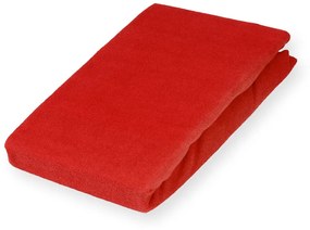 Froté napínací prostěradlo na vysokou matraci FR-007 Sytě červené 100 x 200 - výška 30 cm
