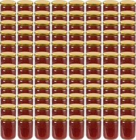 vidaXL Zavařovací sklenice se mi víčky 96 ks 230 ml [50801] Barva: zlatá