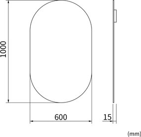 Erga Oval, oválné zrcadlo 60x100cm, ERG-V01-OVAL-6010-CL