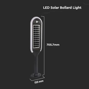 LED Solární lampa se senzorem BOLLARD LED/5W/5,5V 70 cm 3000K IP65 2000 mAh