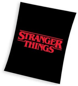 Carbotex Dětská mikroplyšová deka 130 x 170 cm - Stranger Things Black