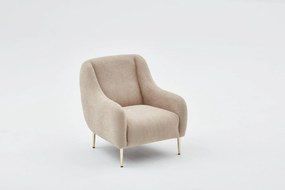 Atelier del Sofa 1-místná pohovka - křeslo Simena - Beige, Béžová, Zlatá