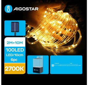 Aigostar B.V. | Aigostar - LED Solární vánoční řetěz 100xLED/8 funkcí 12m IP65 teplá bílá | AI0441