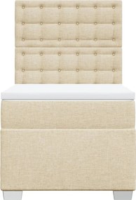 Box spring postel s matrací krémová 80 x 200 cm textil 3292634