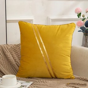 Luxusní povlak na polštář se zlatými příčnými pruhy Barva: Žlutá