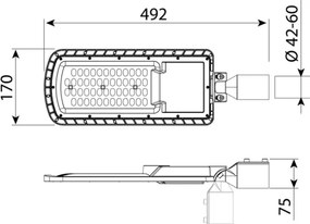 LED svítidlo veřejného osvětlení McLED Street Eco 30W 4000K neutrální bílá ML-521.026.47.0