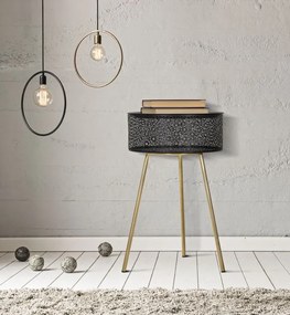 Odkládací stolek Blacky 40 cm černý/zlatý