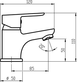 Novaservis Titania Simply, umyvadlová baterie bez výpusti, chromová, 90101/1-0