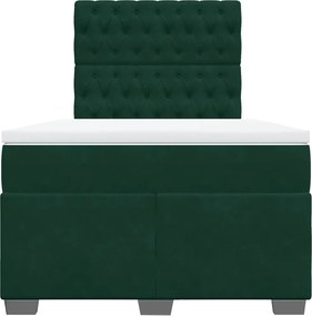 Box spring postel s matrací tmavě zelená 120 x 200 cm samet 3293191
