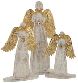Dřevěný anděl  se zlatými křídly - 28*38*2cm