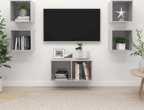 vidaXL 5dílný set TV skříněk dřevotříska [3079609] Barva: šedá s vysokým leskem