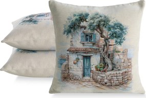 GOBELÍNOVÝ DEKORAČNÍ POVLAK NA POLŠTÁŘ PENINSULA1 45X45 CM VZOROVANÝ