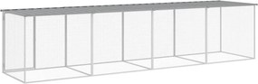 Klec pro kuřata se střechou světle šedá 403 x 98 x 90 cm ocel 3189055