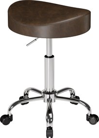 HOMCOM stolička, salonní stolička s výškově nastavitelnou výškou sedadla 51–66 cm a čalouněným sedadlem, otočným 360°, hnědá